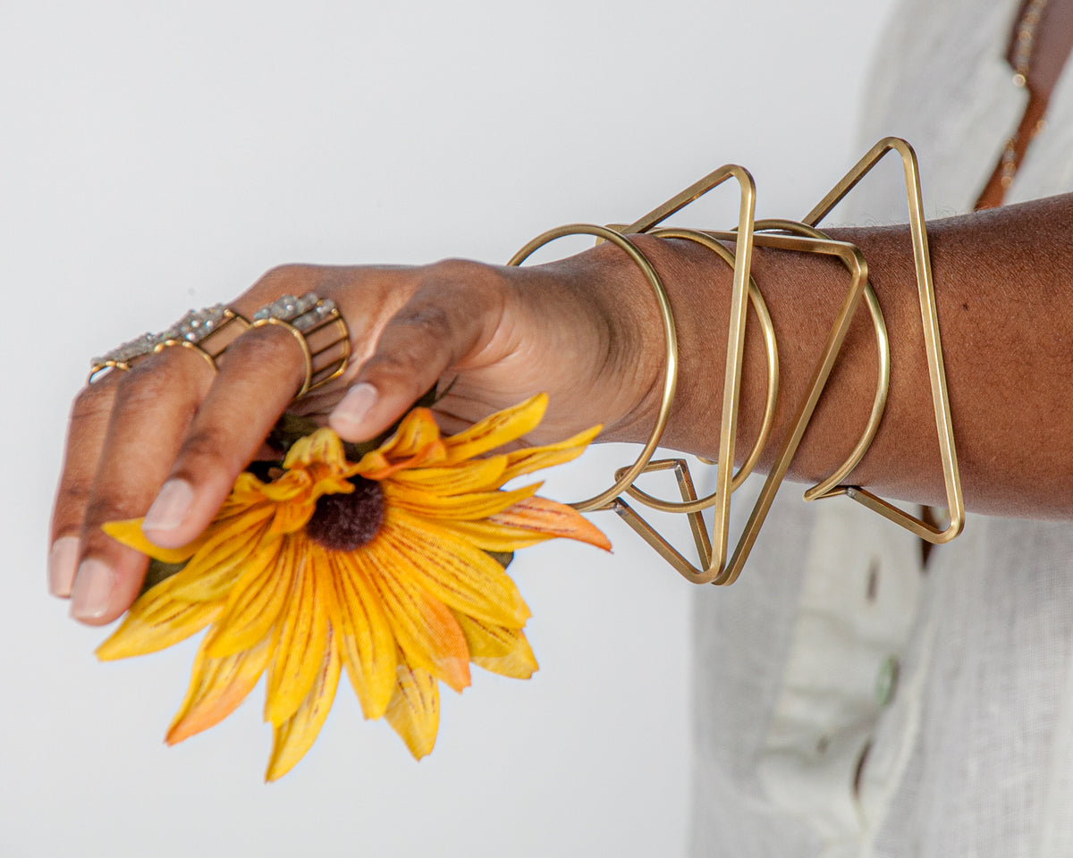 Brass Triangle Cuff – 84Gem